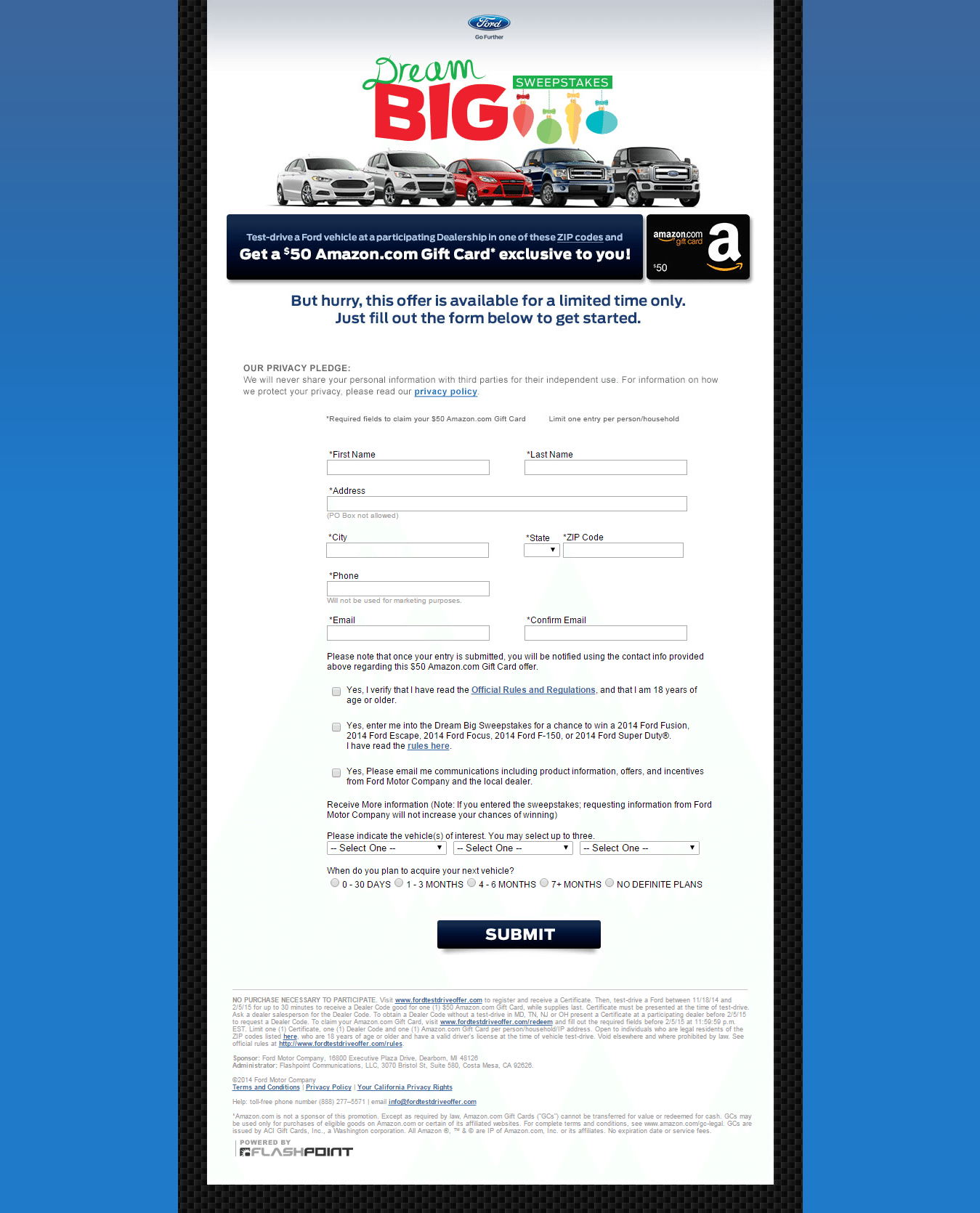 Receive A $50 Amazon Giftcard For Test Driving A Ford - Doctor Of Credit