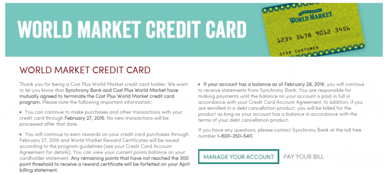 Cost Plus World Market & Synchrony Ending Credit Card Partnership ...
