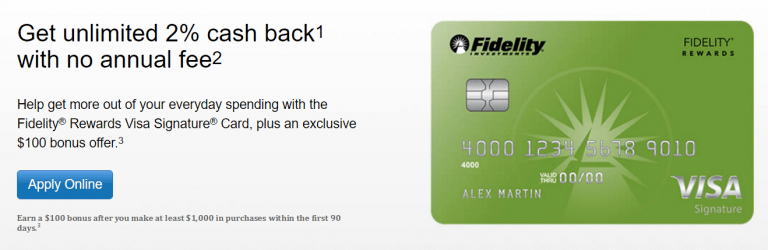 Fidelity Visa (2% Back Card) $100 Sign Up Bonus Publicly Available ...