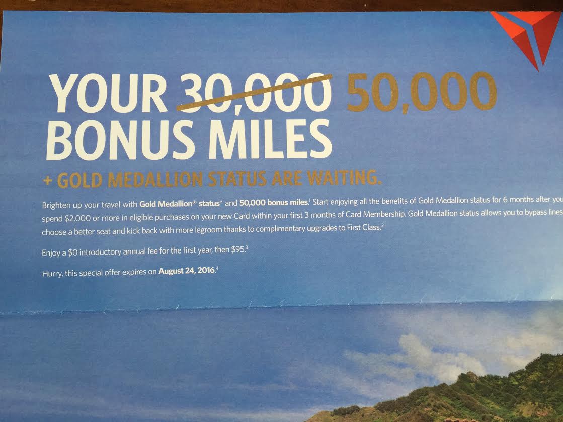 Two Targeted AmEx Delta Offers: 60k + $50 or 50k + Gold Status - Doctor ...
