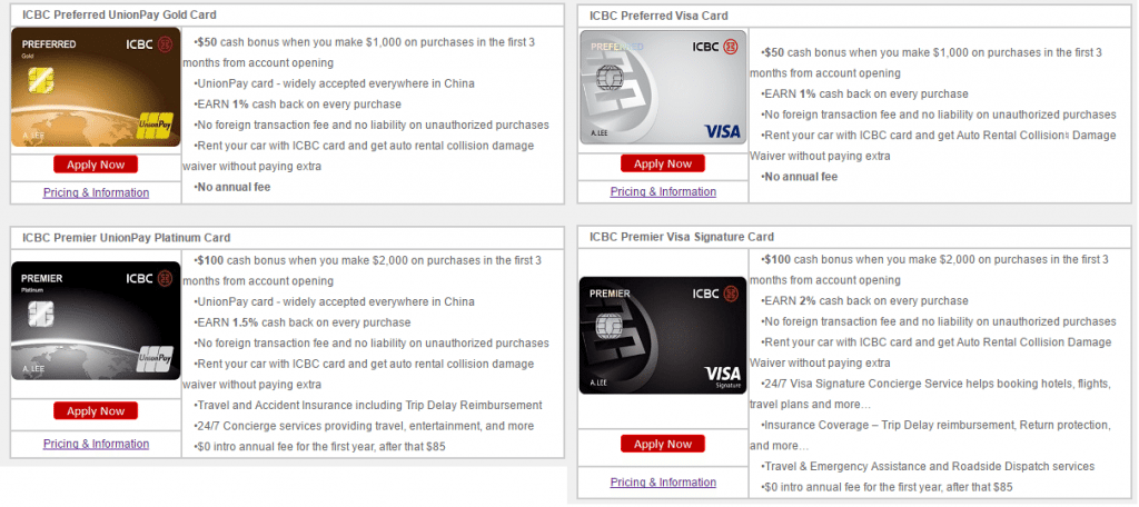 ICBC Credit Cards - Full Reviews Of All Four Cards (UnionPay & Visa) Up ...