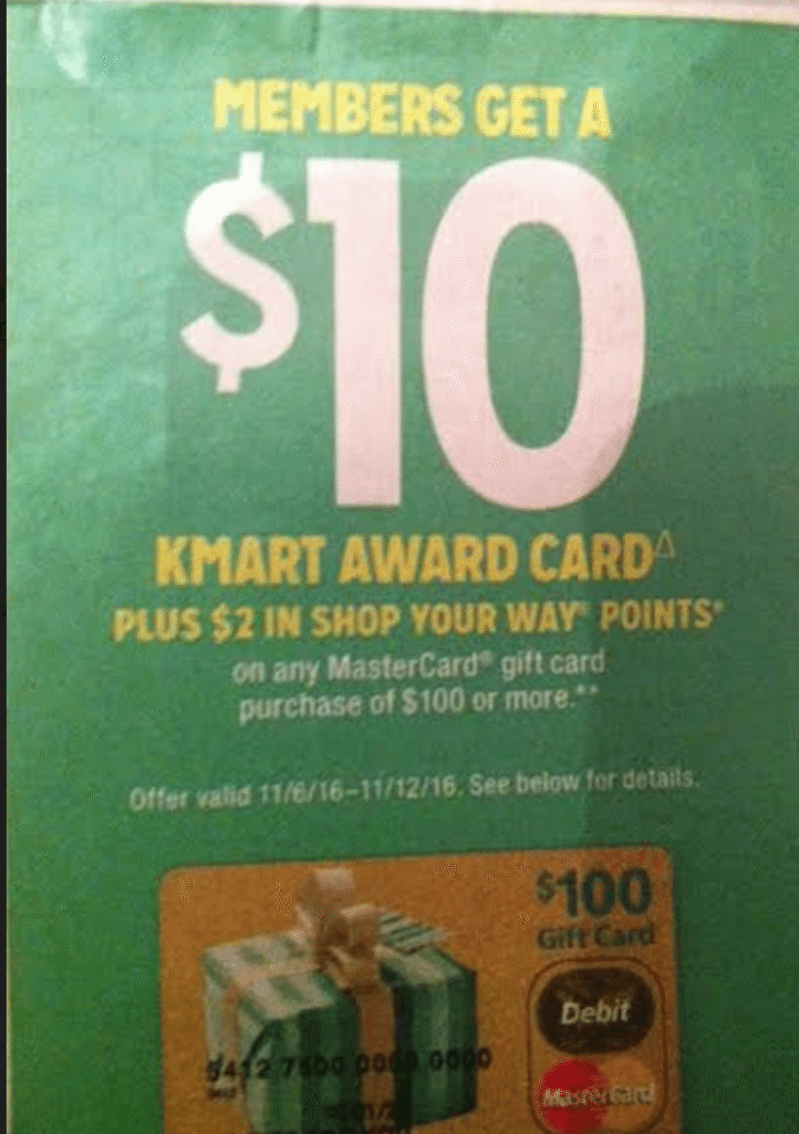 Kmart $10 Credit with $100 Mastercard Gift Purchase (11/6-11/12 ...