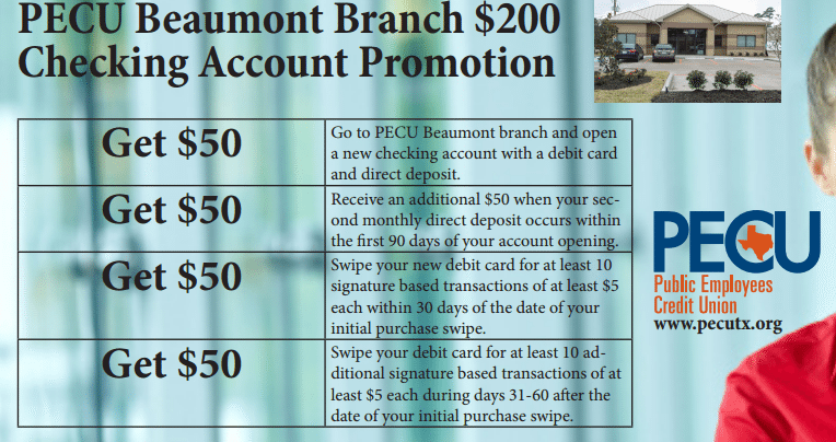 [TX only] Public Employees Credit Union (PECU) $200 Checking Bonus ...