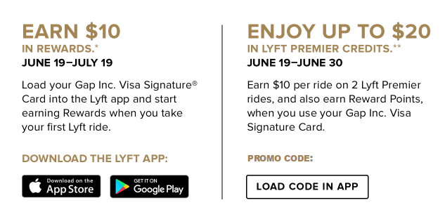 Gap visa $30 reward store