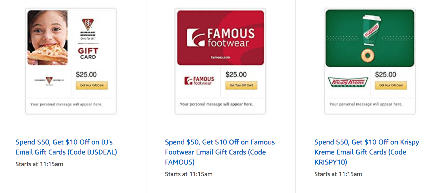 Amazon: Save 20% on Gift Cards for BJ's Restaurant, Krispy Kreme, and ... Amazon: Save 20% on Gift Cards for BJ's Restaurant, Krispy Kreme, and ...