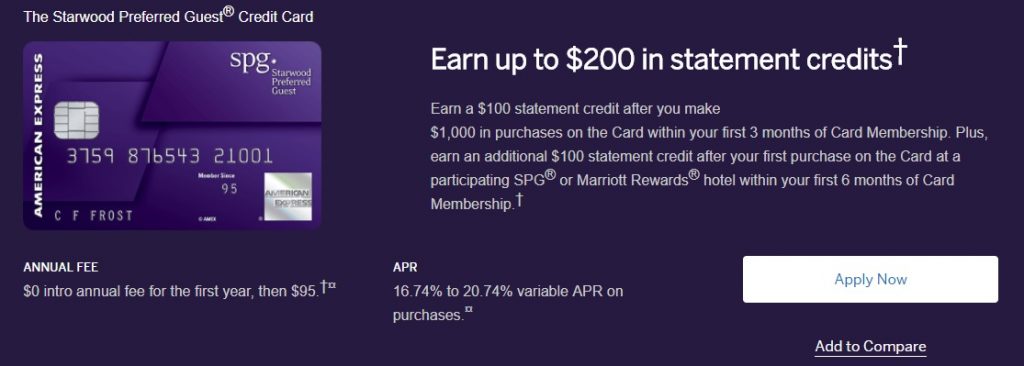 American Express SPG Cards Now Offering $200 Statement Credits Only ...