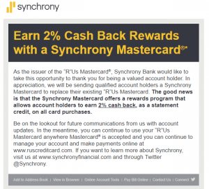 Toys R Us Credit Card to Become 2% Synchrony Mastercard - Doctor Of Credit
