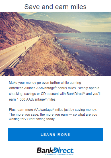 BankDirect 12 Month CD: 0.1% APY + 500 American Airline Miles For Every ...