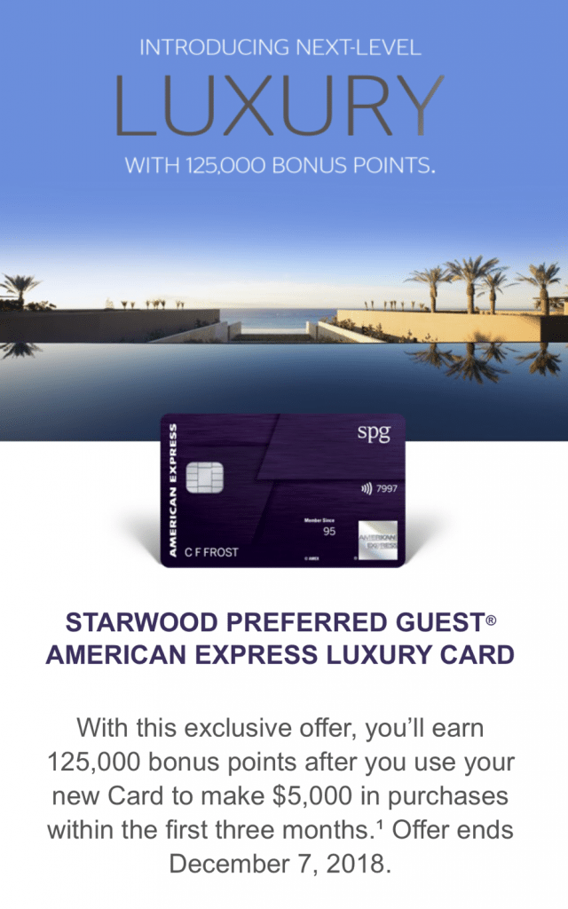 [Expired] [Targeted] American Express SPG Luxury Card 125,000 Point ...