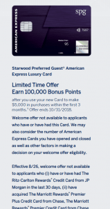 American Express SPG Luxury Card Now Live - 3 Day Loophole Working ...