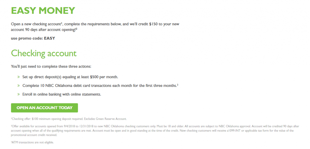 [Expired] [OK] NBC Oklahoma $150 Checking Bonus - Doctor Of Credit
