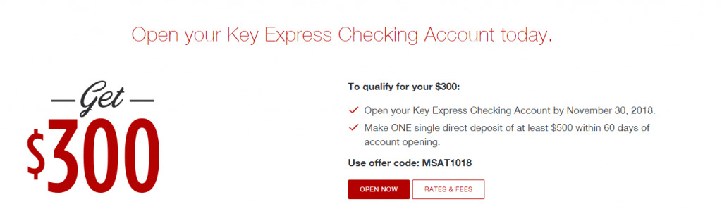 [Expired] [IN, OH, ID, ME, UT, VT, PA] KeyBank $300 Checking Bonus ...