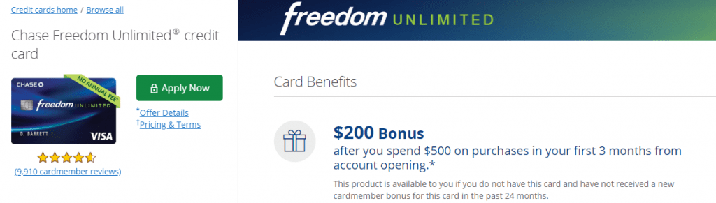 Chase Freedom Unlimited $200 Offer - Doctor Of Credit