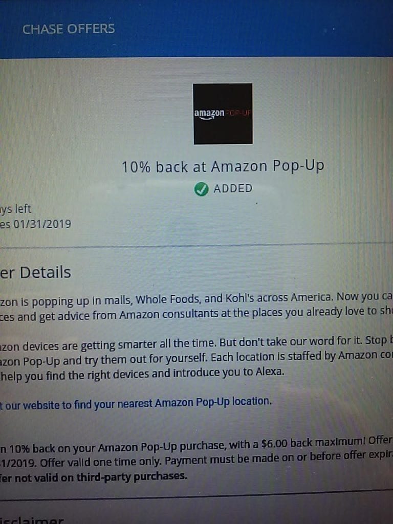 [Expired] Chase Offers: 10% off Amazon Pop-Up Stores [Max $6] - Doctor ...