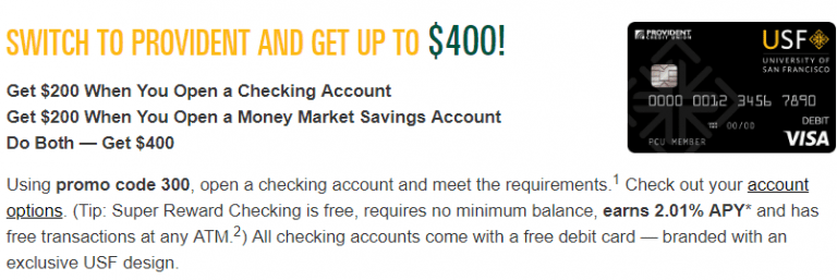 [Expired] [CA only] Provident Credit Union $200 Checking Bonus + $200 ...