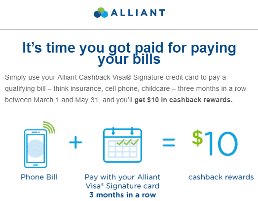 [Expired] [Targeted] Alliant: Pay 3 Bills Using Your Visa Card, Get $10 ...