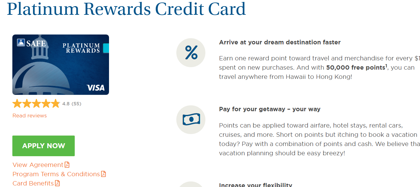 [CA only] Safe Credit Union – Platinum Rewards Card – 60,000 Point ...