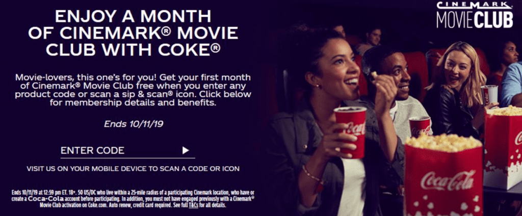 [Expired] Coke Rewards: Enter One Code & Get One Month Of Cinemark ...