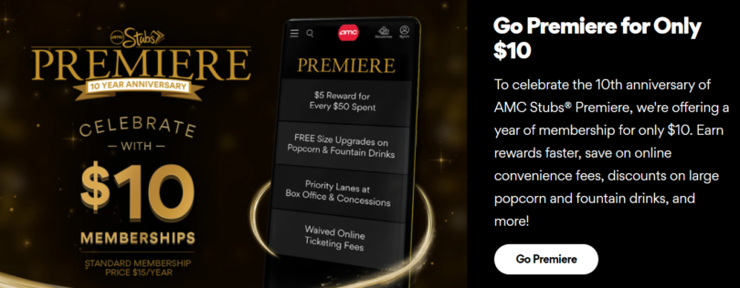 [Expired] AMC Stubs Premiere: Join, Renew Or Upgrade For $10 - Doctor Of Credit