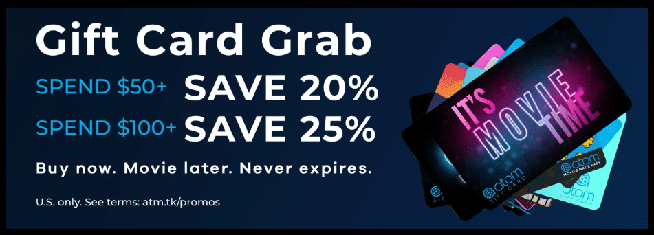 Atom Tickets: Save 20-25% When You Purchase $50-$100 In Giftcards ...