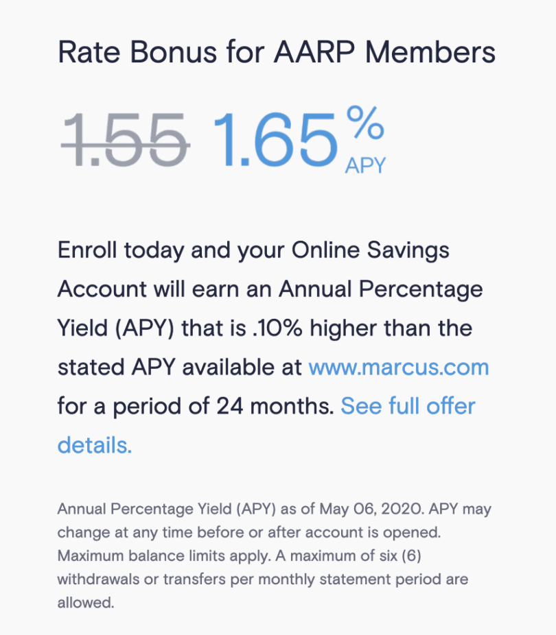 Marcus Bank: AARP Members Get .10% APY Increase In Savings Account Rate ...