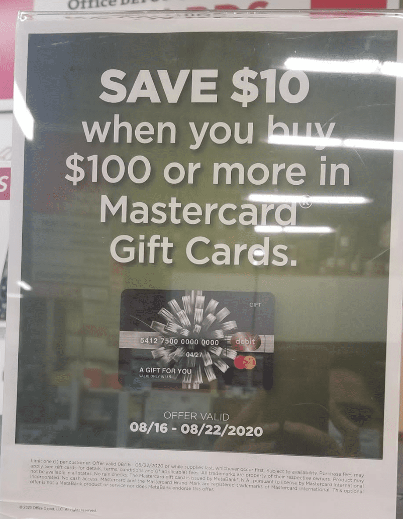 [Expired] Office Depot/Max Stores: Mastercard Giftcard $10 Instant ...