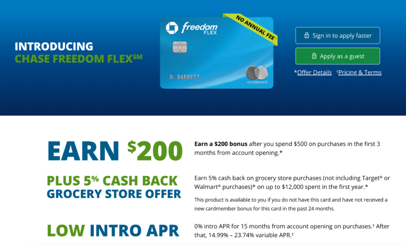 Chase Freedom Flex 5% Mastercard Now Live For New Applications - Doctor ...