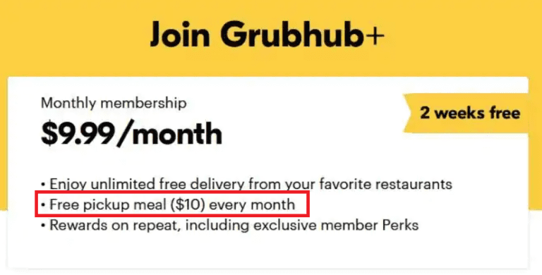 GrubHub+ Now Includes Free $10 Pick Up Meal Monthly In Some Locations ...