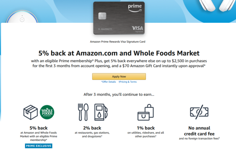 New Amazon Chase Visa Credit Card Signup Bonus: $70 + 5% Back on $2,500 ...