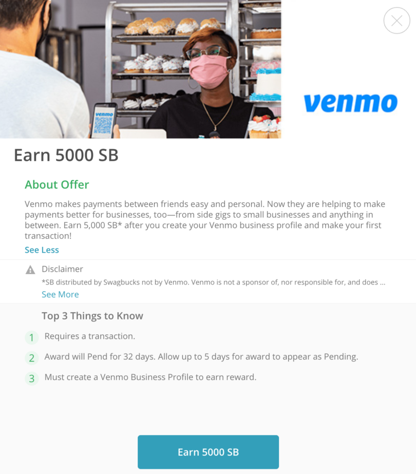 Swagbucks: Get $75 For Creating Venmo Business Profile & Making A ...