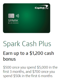 Capital One Spark Plus $1,200 Bonus - Doctor Of Credit