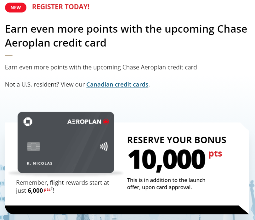 Chase Adds Air Canada Aeroplan As 1:1 Transfer Partner, Waitlist For Credit Card (10k Additional ...