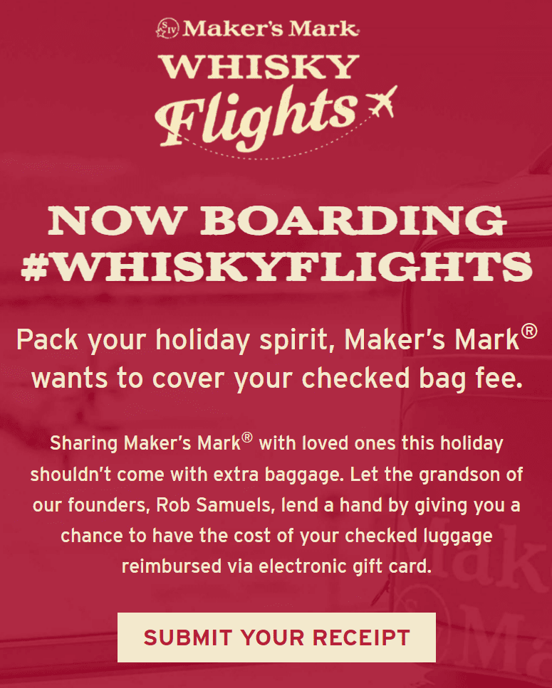 Maker's Mark: Baggage Fee Rebate (Sweepstakes) - Doctor Of Credit
