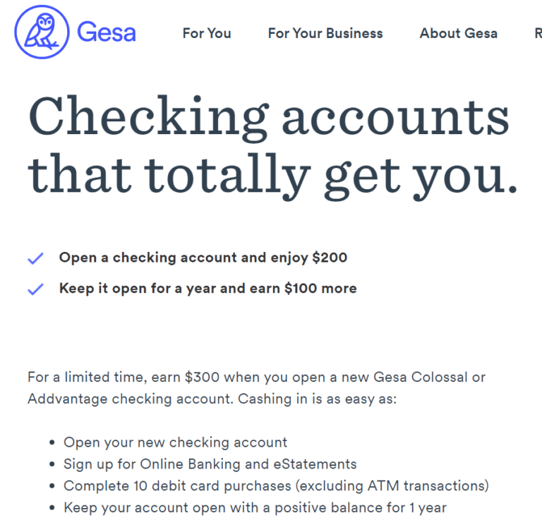 [Expired] [ID, WA & OR only] Gesa Credit Union $300 Checking Bonus ...