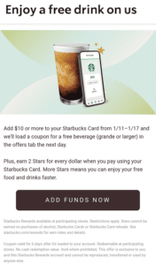 [Expired] [Targeted] Starbucks: Reload $10 & Get A Free Drink - Doctor ...