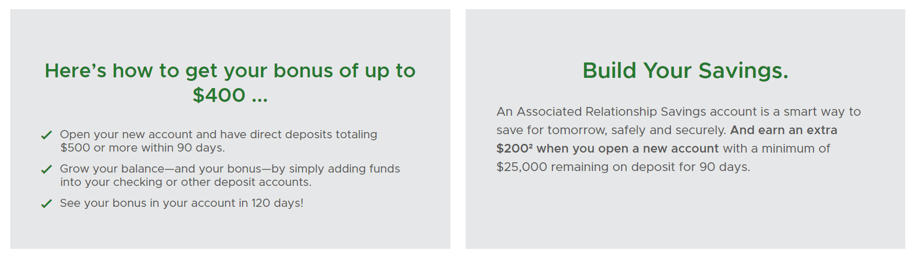 [IA, IL, IN, KS, MI, MN, MO, OH and WI only] Associated Bank $400 ...