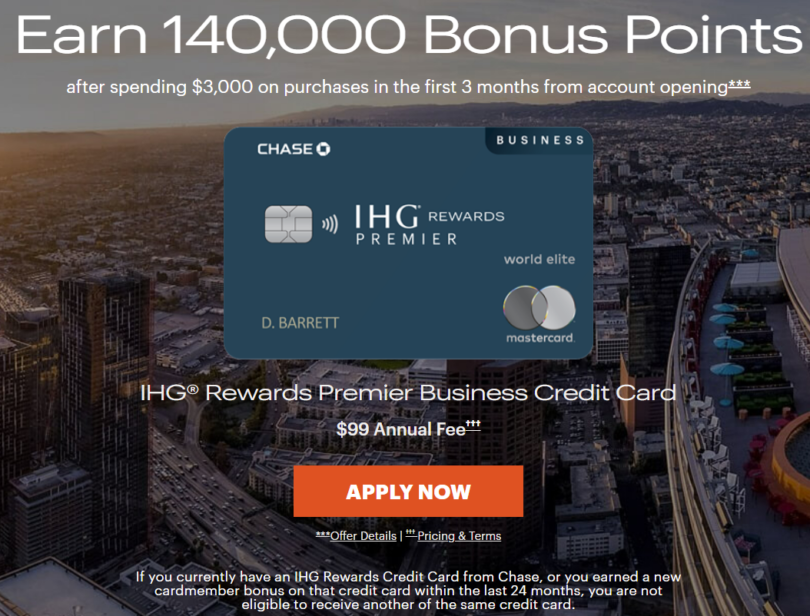 Chase Launches IHG Premier Business Card - 140k Point Bonus - Doctor Of ...