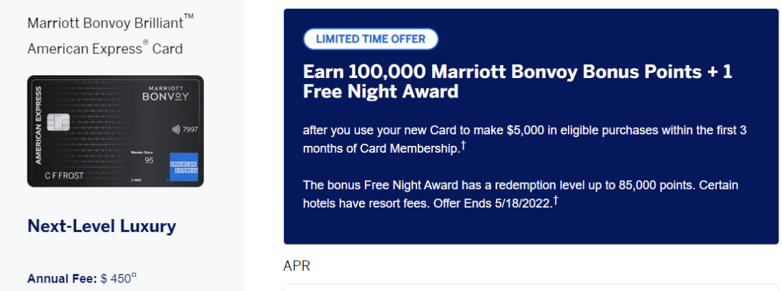 American Express Marriott Bonvoy Brilliant 100,000 Point Sign Up Bonus ...