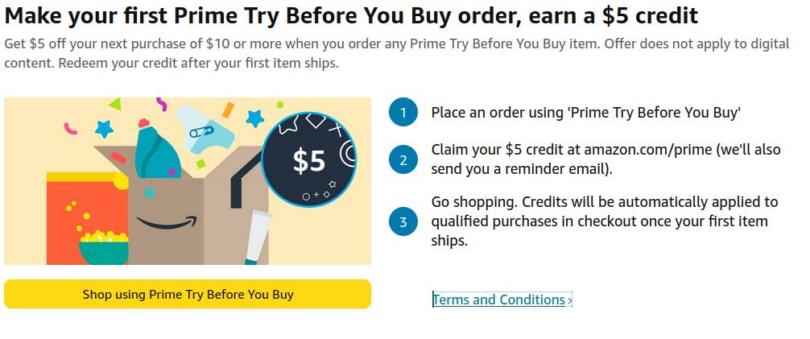 Amazon: Make Your First Prime Try Before You Buy Purchase Of $10+ & Get ...
