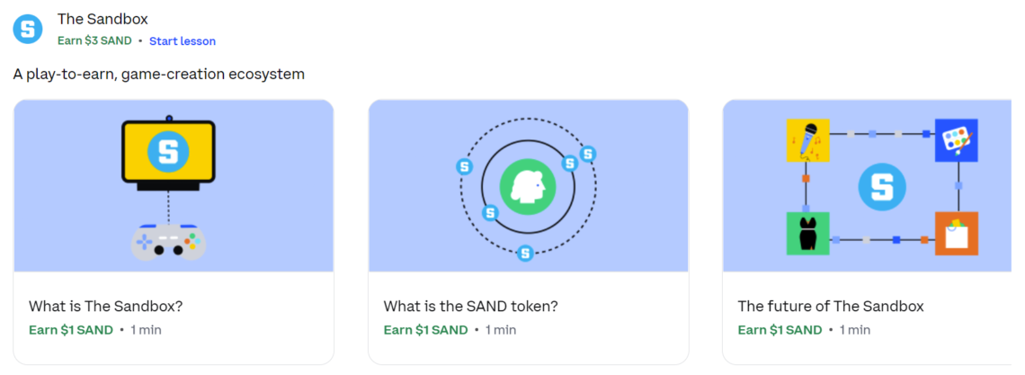 Coinbase Earn – Learn About The Sandbox, Earn $3 In SAND - Doctor Of Credit