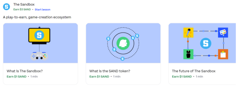 Coinbase Earn – Learn About The Sandbox, Earn $3 In SAND - Doctor Of Credit