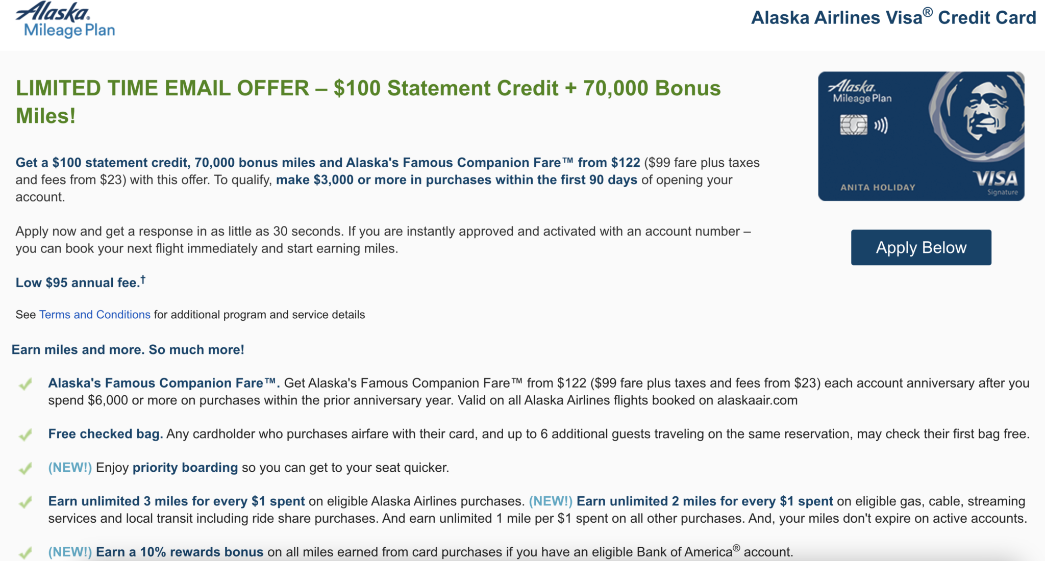 [Update, Expired] Bank of America Alaska Airlines Card 70,000 Miles ...