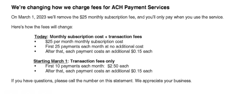 Chase Business Checking Changing Cost Model For Sending ACH Payments ...