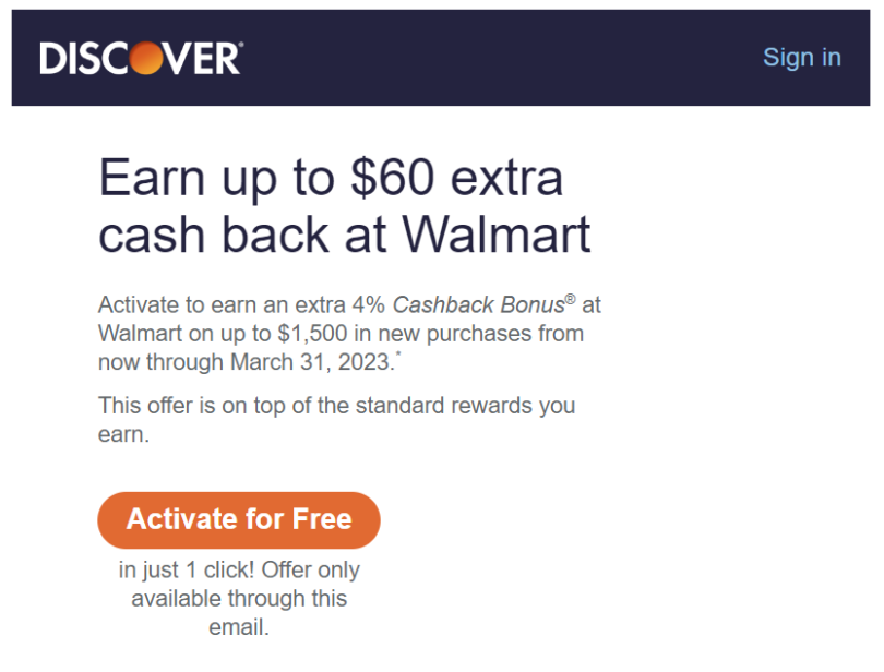[Expired] [Targeted] Discover Card: Get 5% Back on Walmart, Up to ...