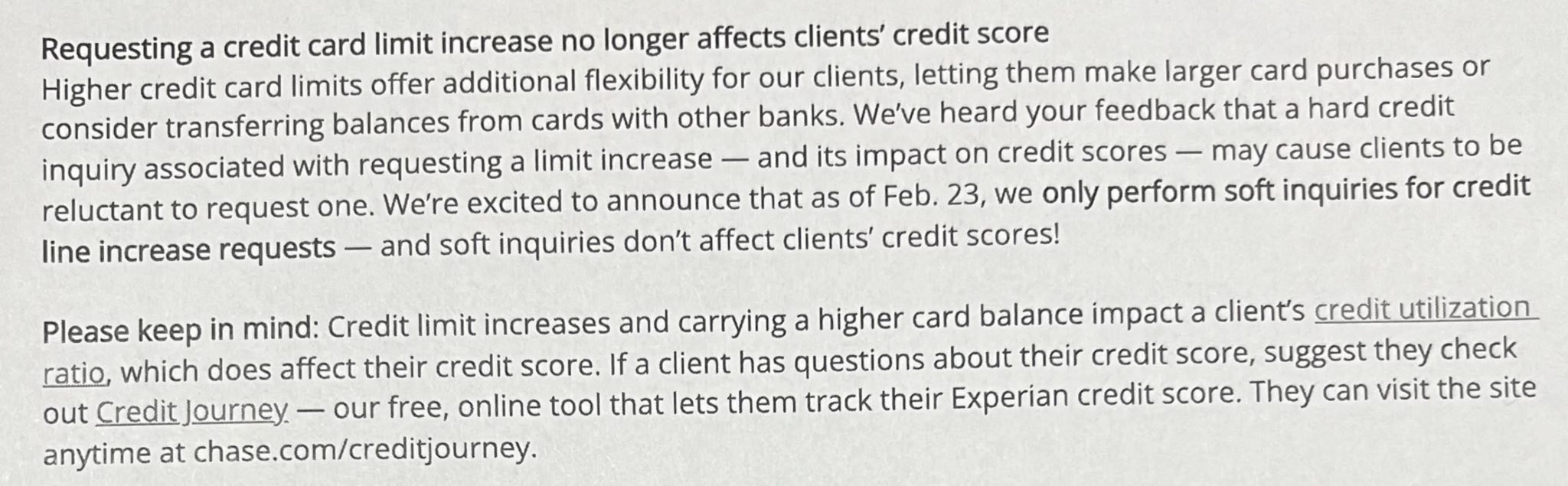 Chase Allowing Credit Limit Increases Without Hard Credit Pull - Doctor ...