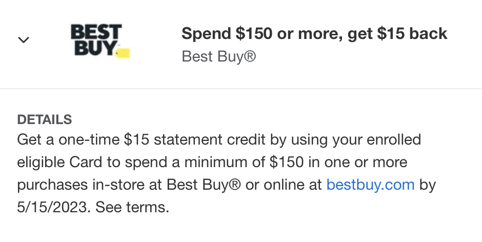 [Expired] AmEx Offers: Best Buy, Spend $150 & Get $15 Statement Credit ...