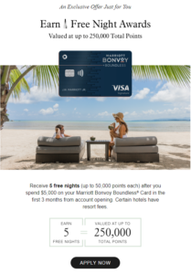 [Expired] Chase Marriott Bonvoy Boundless FIVE Free Night Certificates ...