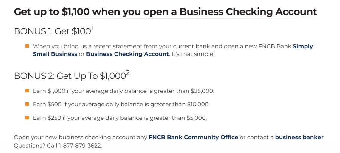 [PA, In Branch] FNCB Bank $1,100 Business Checking Bonus - Doctor Of Credit