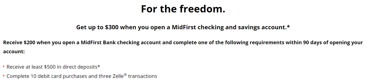 [AZ, OK only] MidFirst Bank $200 Checking Promotion – Direct Deposit ...