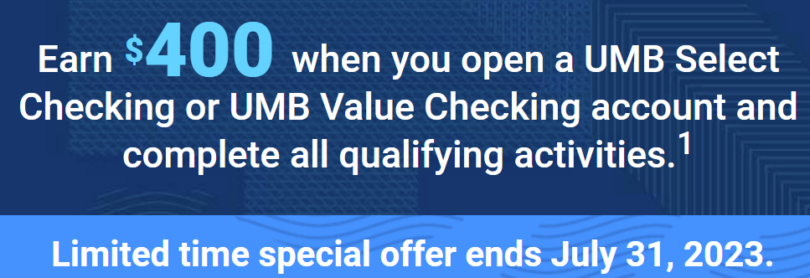 [Expired] [AZ, CO, IL, MO, NE, OK, KS, TX] UMB Bank $400 Checking Bonus ...